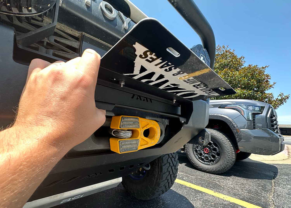 Flip Up Front License Plate Holder - Hawse Fairlead – Off Road Tents